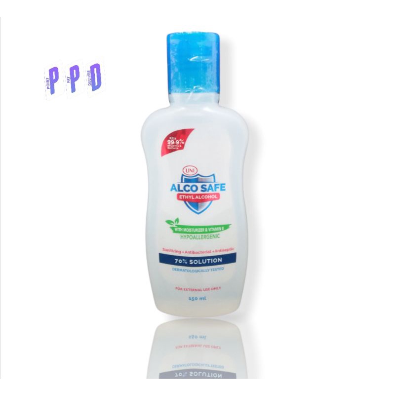 UNI ALCOSAFE ETHYL ALCOHOL WITH MOISTURIZER AND VITAMIN E, 150ml /250ml ...