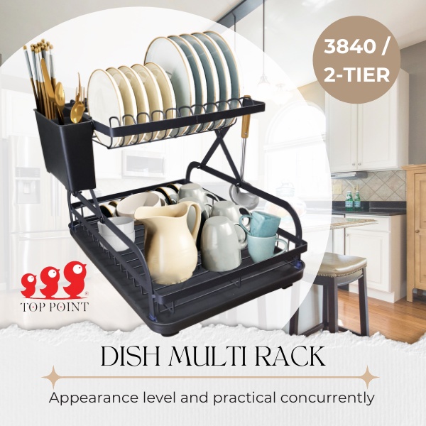 TP MULTI 2 TIER DISH RACK 3840 (BLACK) 2层黑碗架 | Shopee Philippines