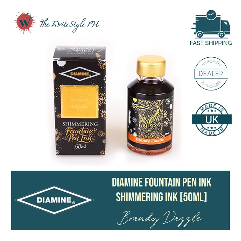 Diamine Fountain Pen Ink [Shimmering Inks] Brandy Dazzle | Shopee ...