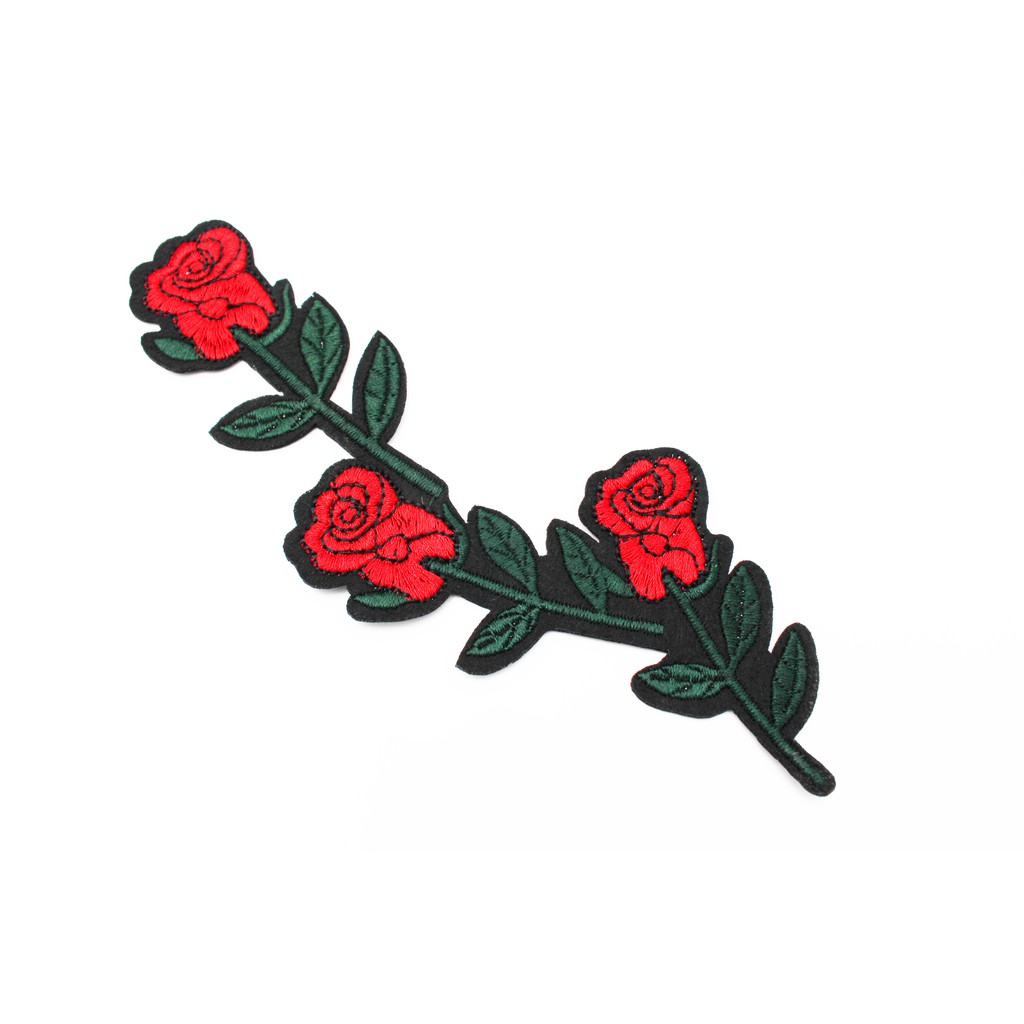 Roses Embroidery Emblem Size 17x6cm | Shopee Philippines