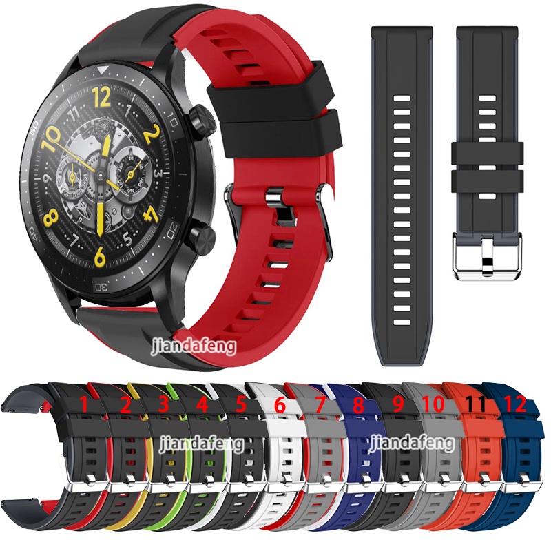 Two color Silicone Strap Sport Band for realme Watch S Pro | Shopee ...