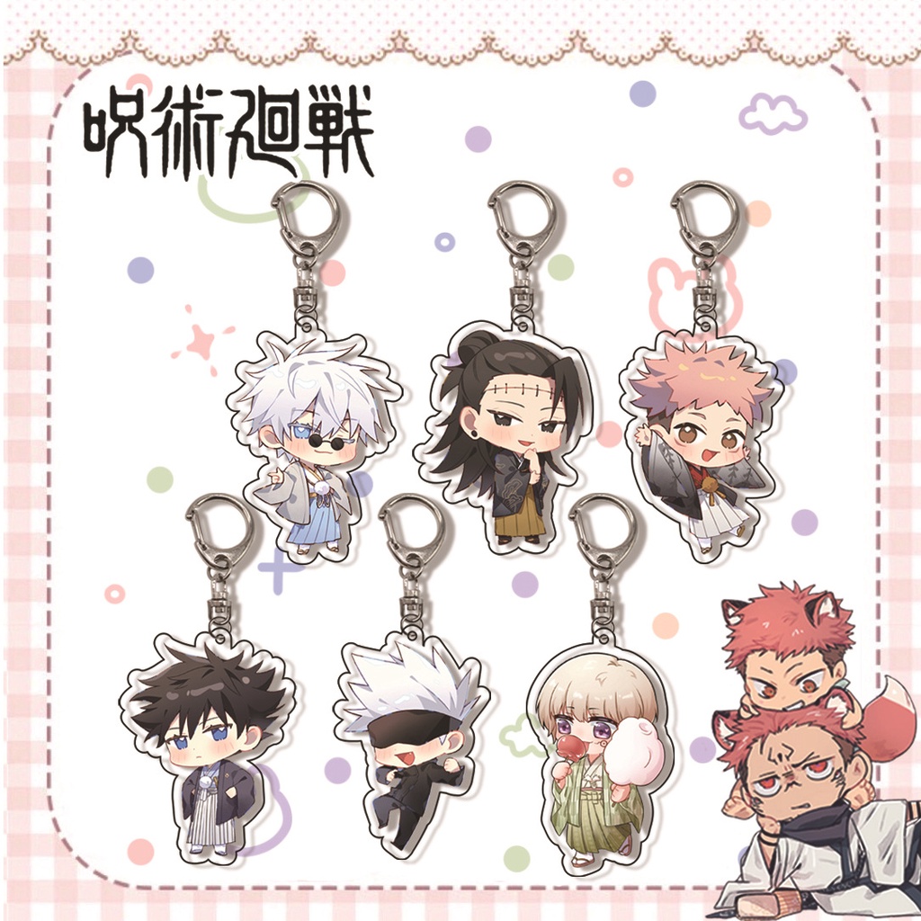 JUJUTSU KAISEN Keychain Anime Bag Pendant Acrylic Keyring Gojo Satoru ...