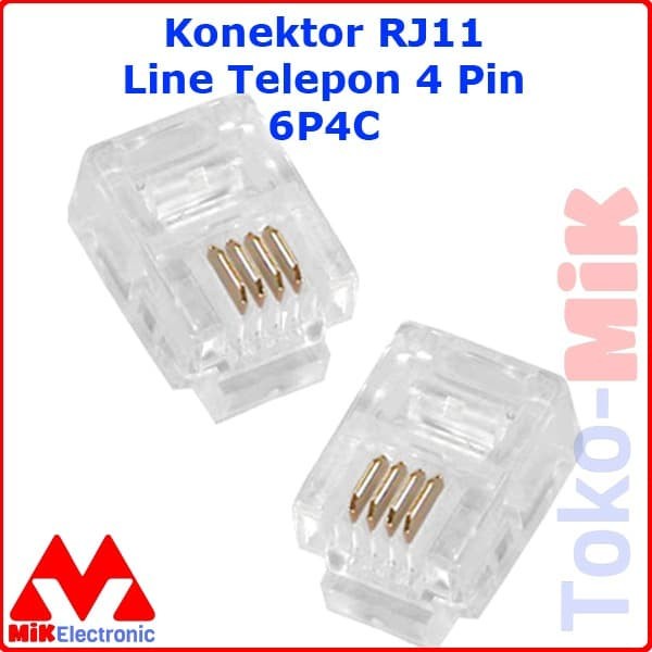 Rj11 TELEPHONE CONNECTOR RJ-11 6P4C TELEPHONE MODULE PLUG 4 PIN ...