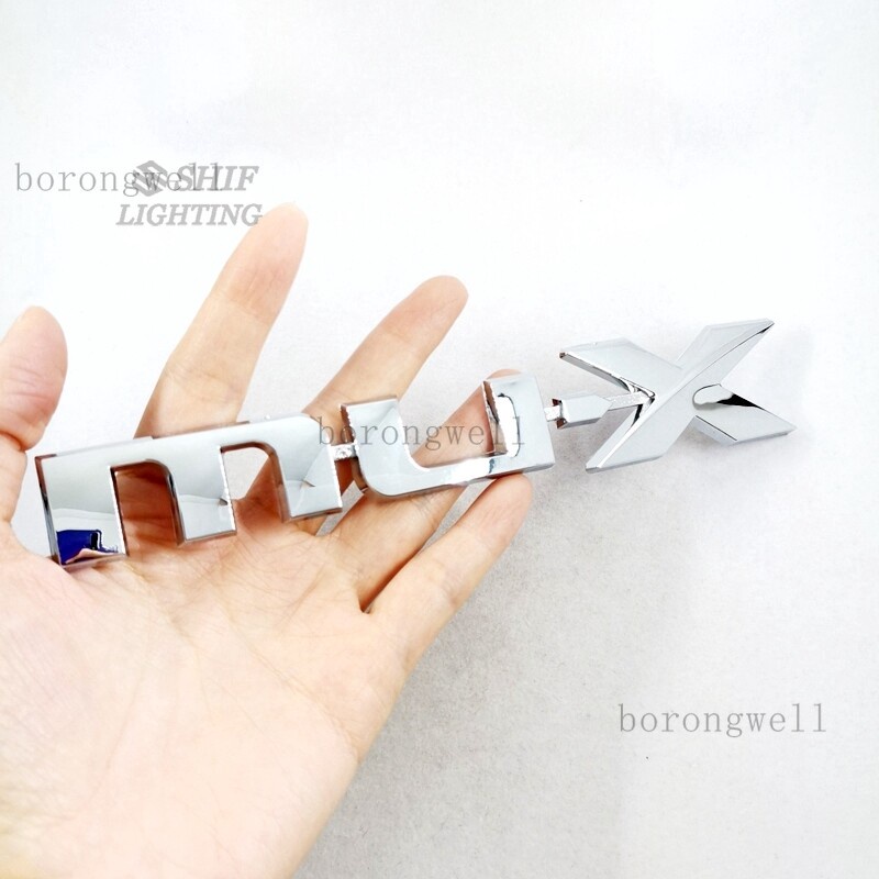1 x ABS Chrome MUX MU-X Logo Letter Car Auto Side Rear Trunk Emblem ...