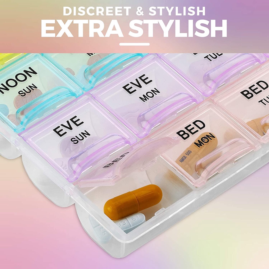 Weekly Pill Organizer Pill Box Separates Pills Vitamins with Daily ...