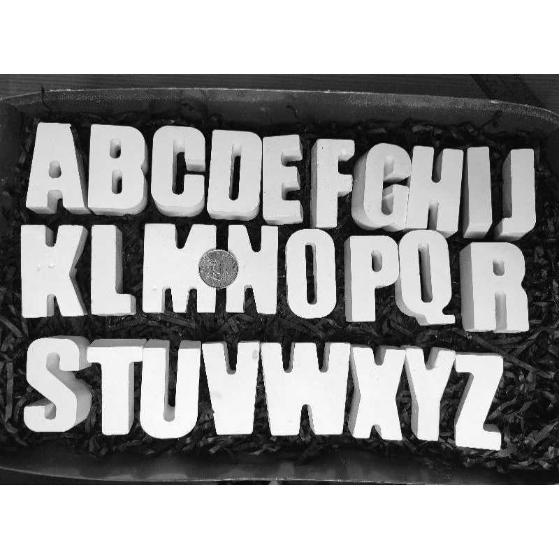 26 PCS LETTERS ALPHABET (WITH MAGNETS) PLASTER FIGURES COMPLETE SET (A ...