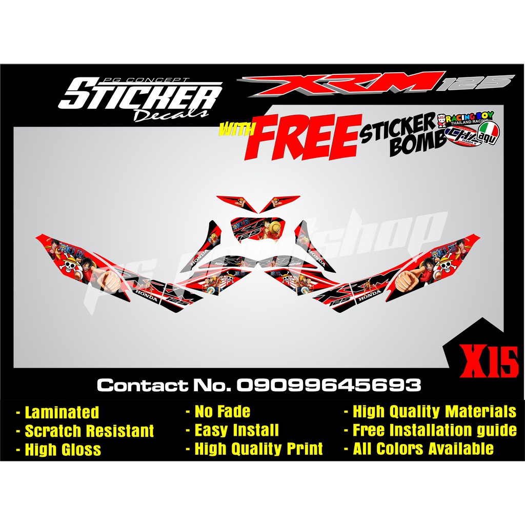 Honda XRM 125 carb full set sticker decals Batch 1 | Shopee Philippines