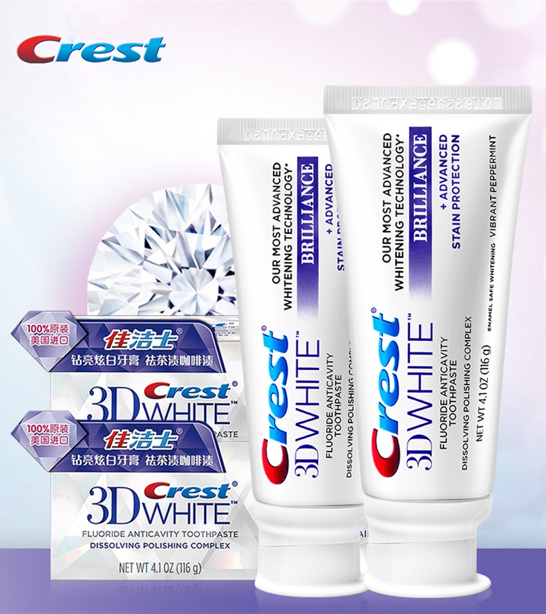 Crest Toothpaste Whitening Oral Care 3D Whitens Teeth Removes Stains ...