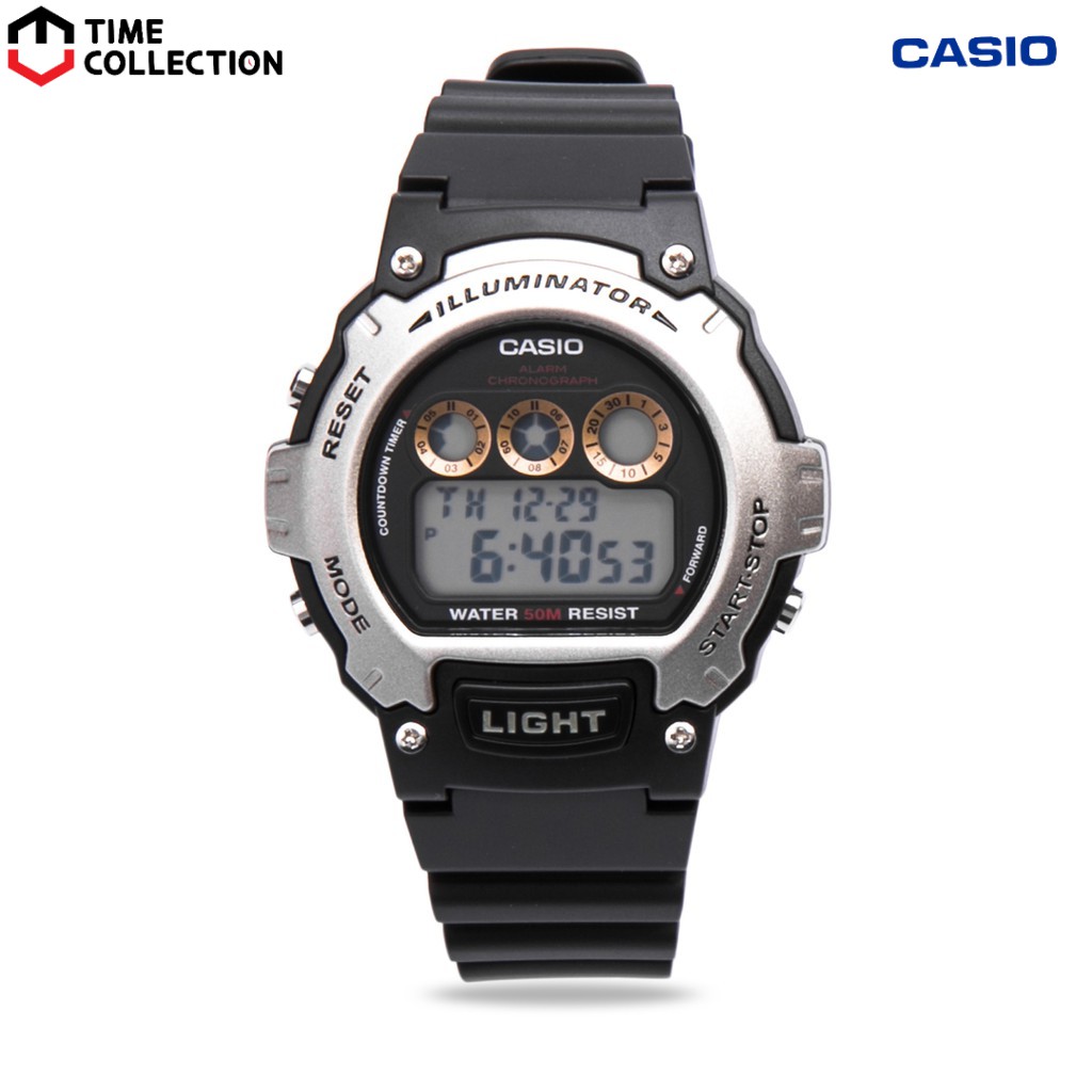 Casio W-214H-1A Digital Rubber Strap Watch For Men | Shopee Philippines