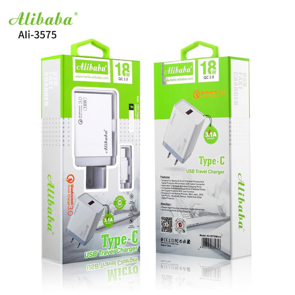 Alibaba Ali-3575 18W Qualcomm 3.0 Fast Charger Ios/Micro/Type-C ...