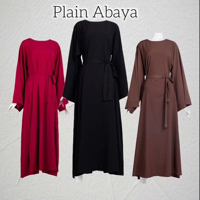 MUSLIM ABAYA ISLAMIC DRESS Plain abaya Dubai Saudi plus size belted ...