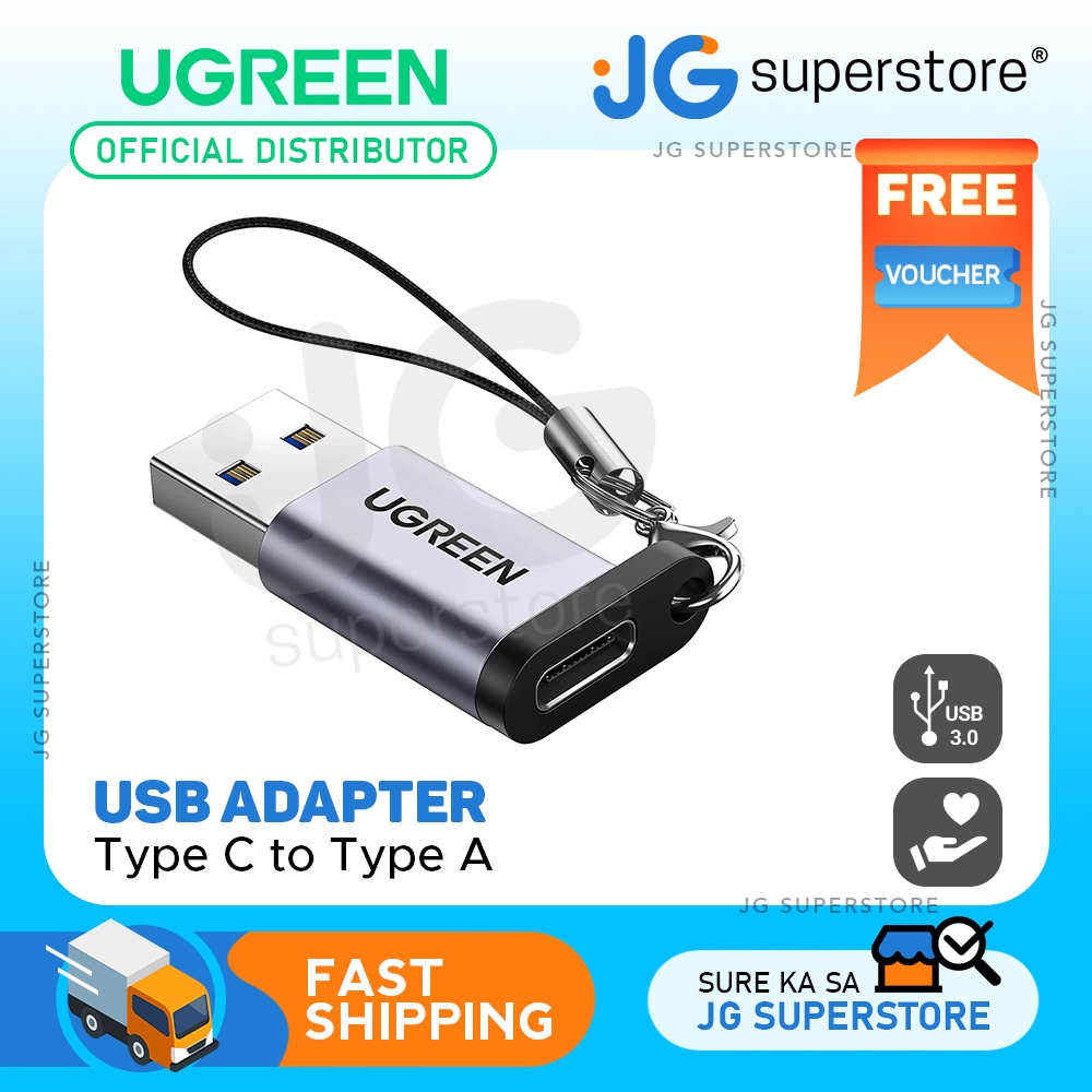 UGREEN Type C Female to USB A 3.0 Male Adapter Plug with Keychain Loop ...