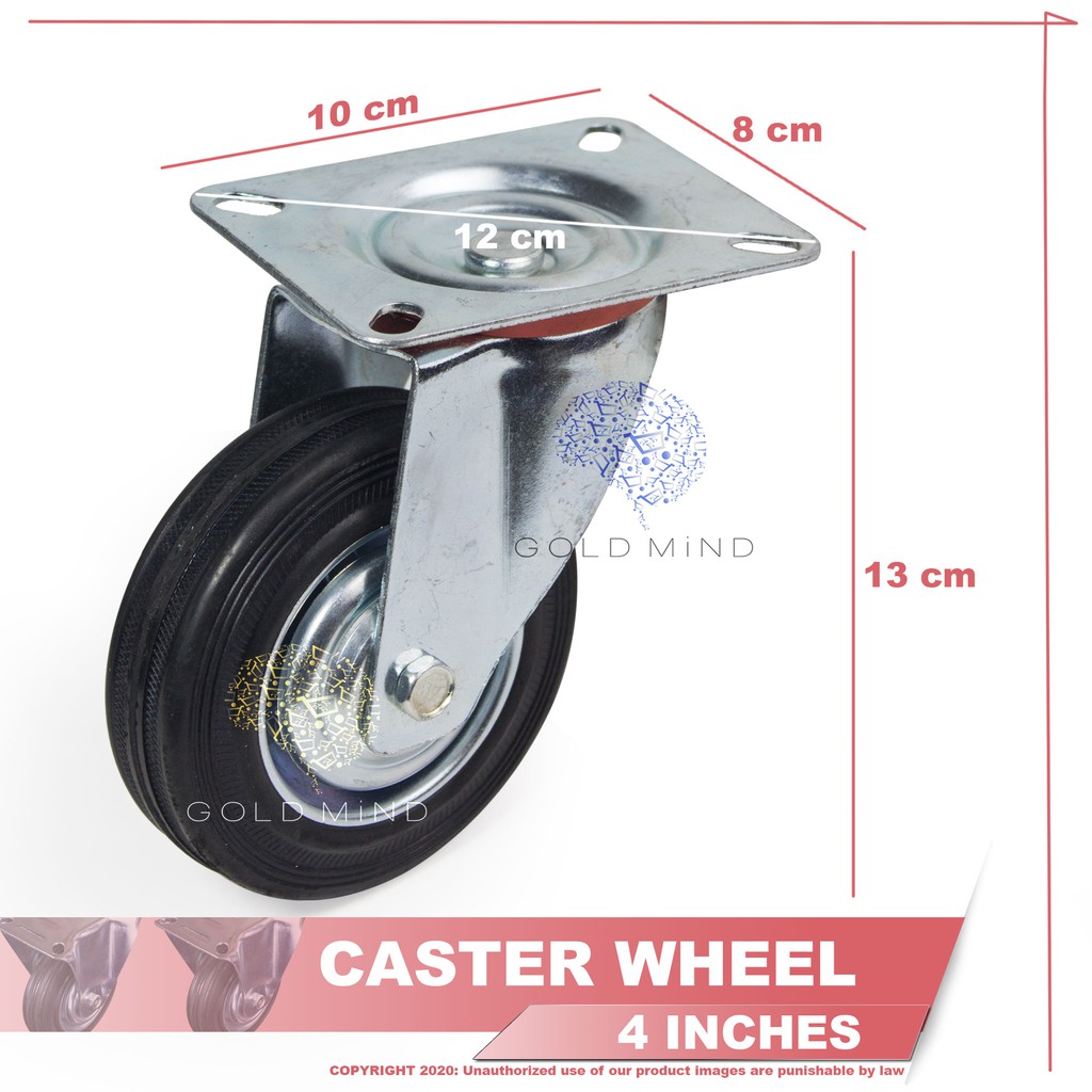 Caster Wheel Swivel 4 Inches 1pc Yellow Elephant Everyday Low Price ...