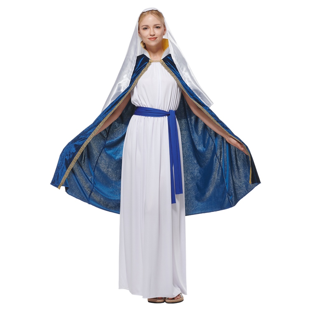 COD Halloween Women Virgin Mary Costume Adult Mother of Jesus Cosplay ...