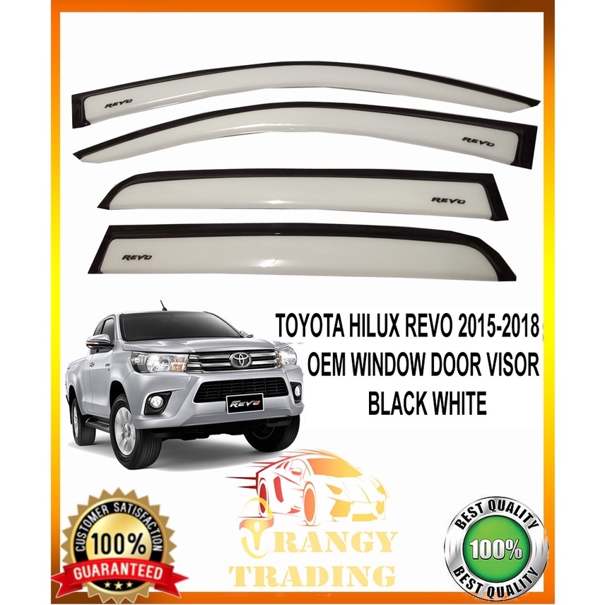 Toyota Hilux Revo 2015 to 2018 OEM Window Door Rain Visor BLACK WHITE ...