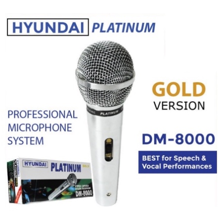 Hyundai Platinum GOLD Version DM-8000 Professional Microphone Mic for Videoke | Shopee Philippines