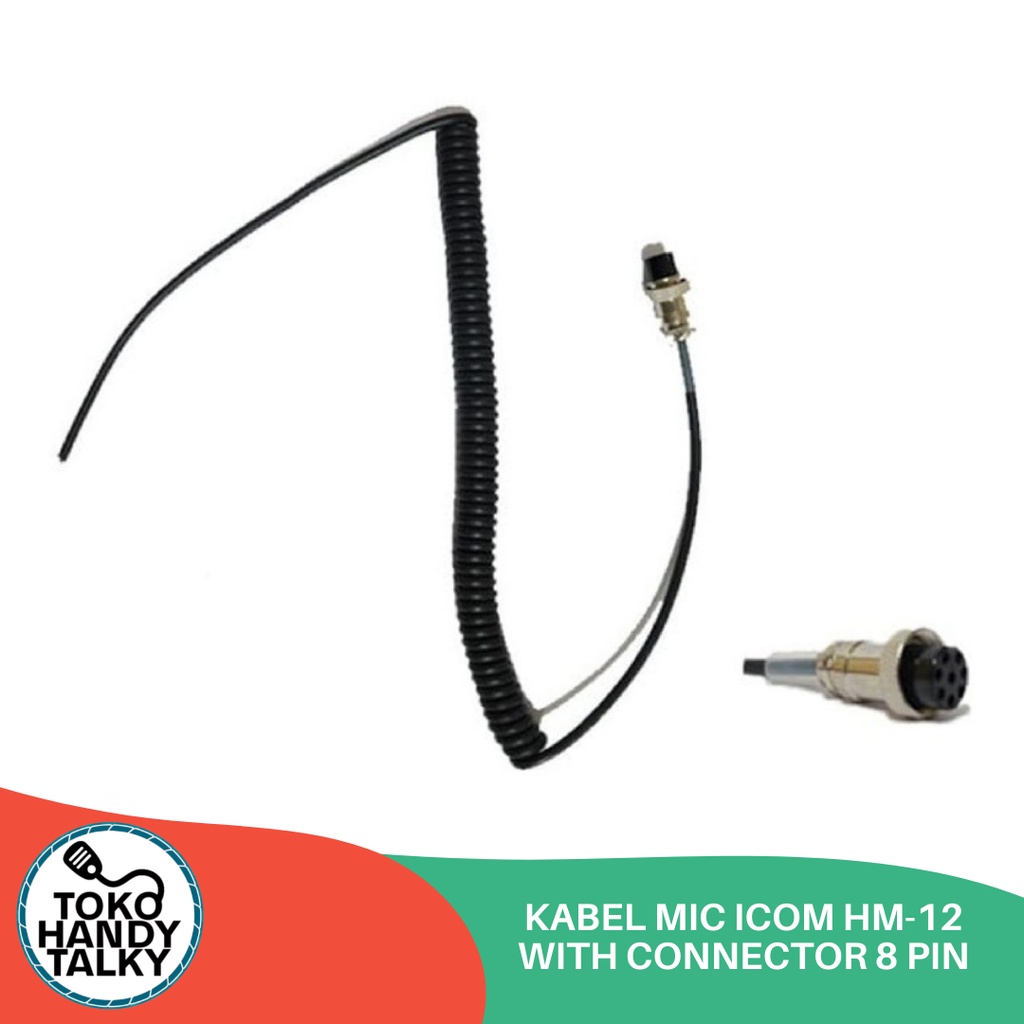 Radio RIG MIC ICOM HM-12 CABLE WITH 8 PIN CONNECTOR NEW | Shopee ...