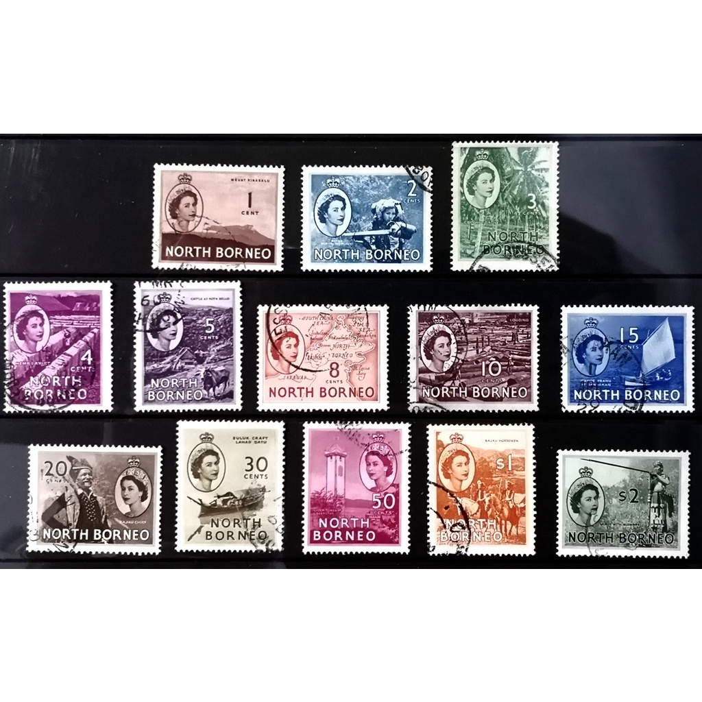 [STM 328] North Borneo 1954-1957 Queen Elizabeth II & Local Motifs ...
