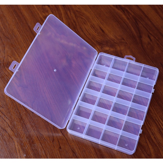 10 grid 15 grid 24 grid fixed transparent PP plastic storage box ...