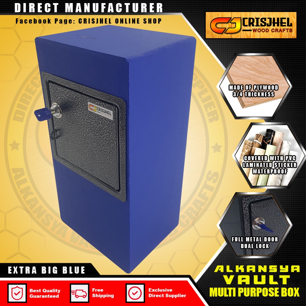EXTRA BIG-BLUE Alkansya Vault Box (Classic Edition) | Shopee Philippines