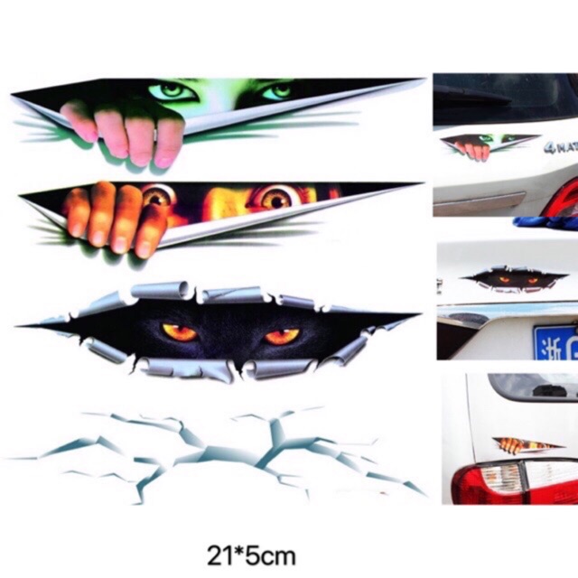 3D Peeking Voyeur Eye Rearview Mirror Cover Decal Sticker P41~43 ...