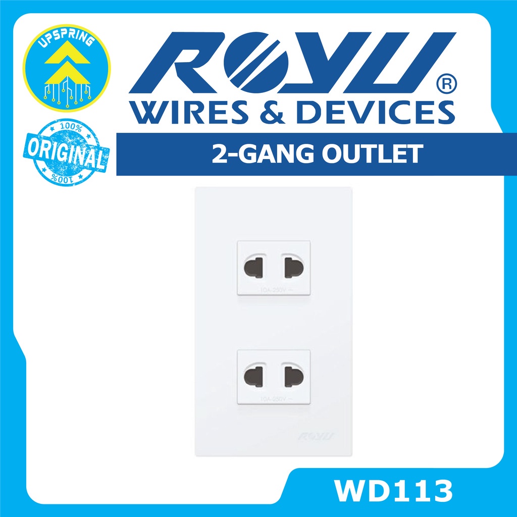 Royu 2 Gang Universal Outlet With Plate Wide Series WD113 | 2 Gang ...