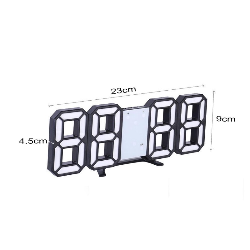 3D LED Wall Clock Modern Digital Alarm Clocks Display Home Kitchen ...