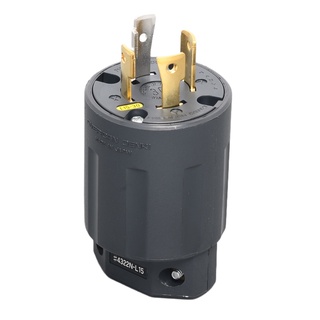 American Denki 4322N-L15 Locking Plug 30A 250V 3 Pole 4 Wire Grounding NEMA L15-30 Nylon Housing ...