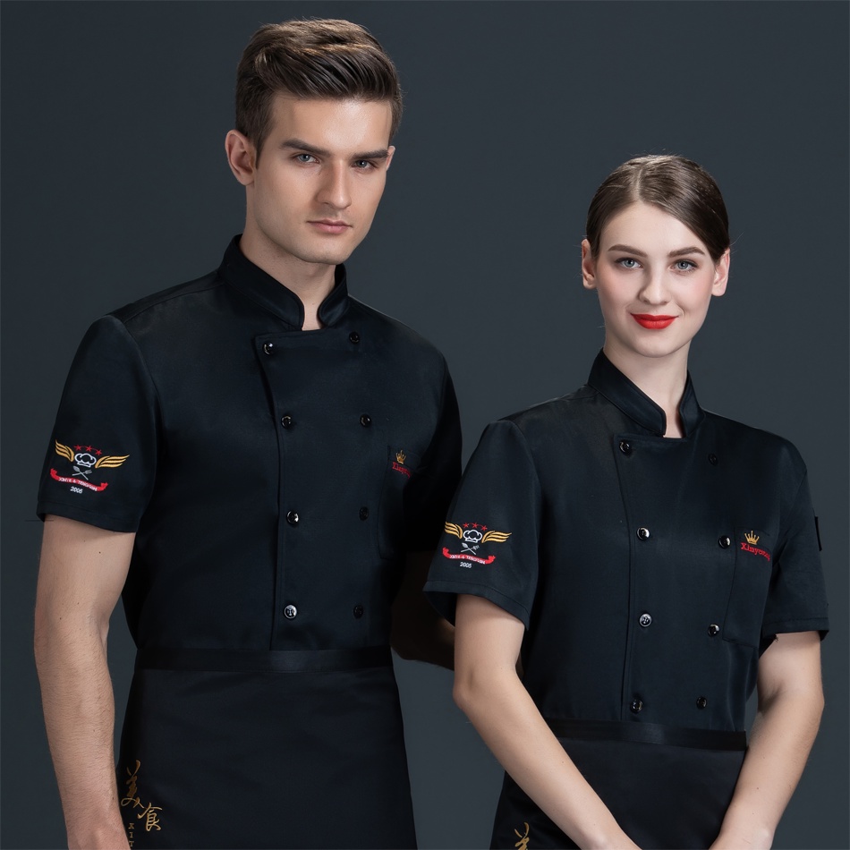 Chef Uniform Men Woman Short Sleeve Chef Jacket White Shirt PowerCHEF ...