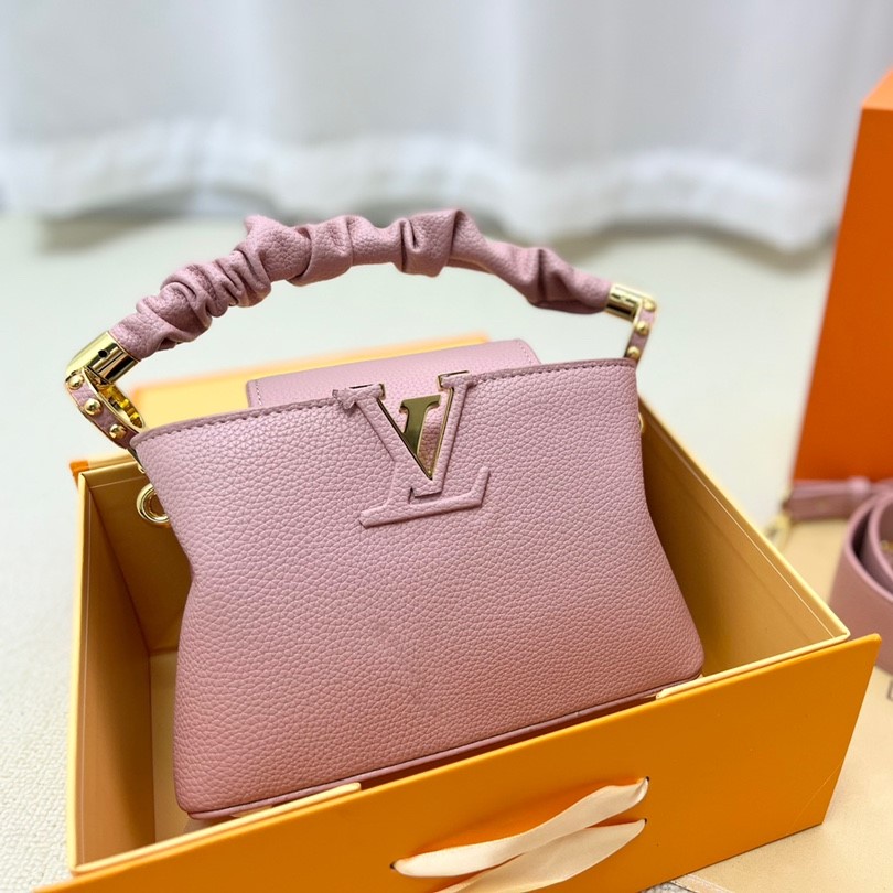 (Gift Box) LV Women's Bag New CaPucines Mini Handbag Grained Leather ...