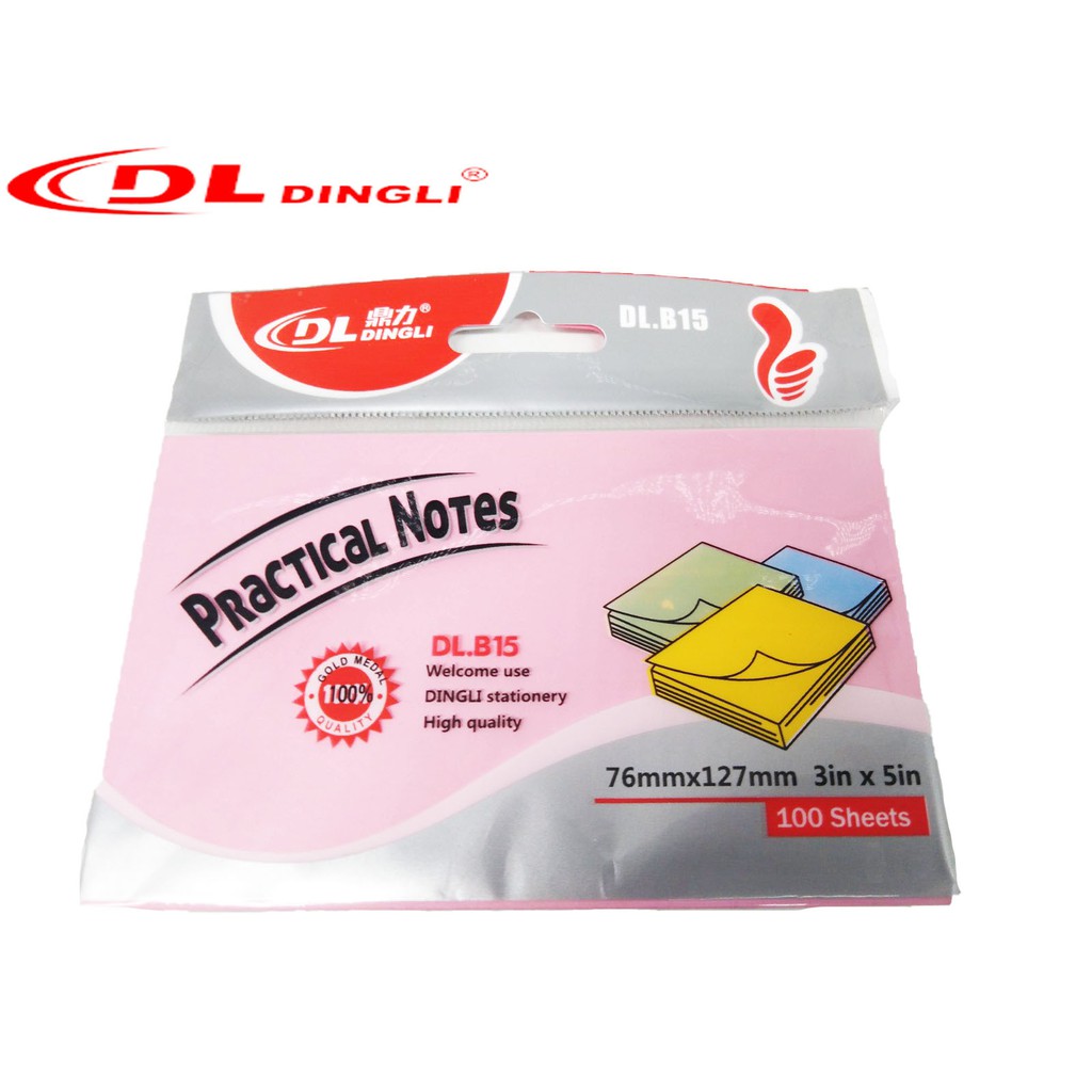 100 Sheets/Pad Sticky Note 4 Color 3 x 5 Inches (DLC-8) | Shopee ...