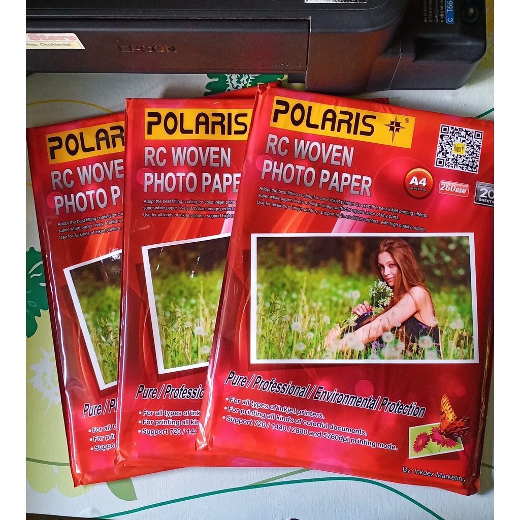 Polaris RC Woven Photo Paper 260gsm 20pcs Resin Coated Paper A4 5R 4R ...