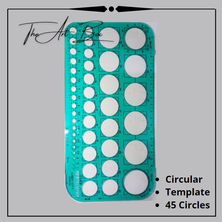 1217-T Circle Template Ruler 45 Circles Size 1 to 10mm | Shopee Philippines