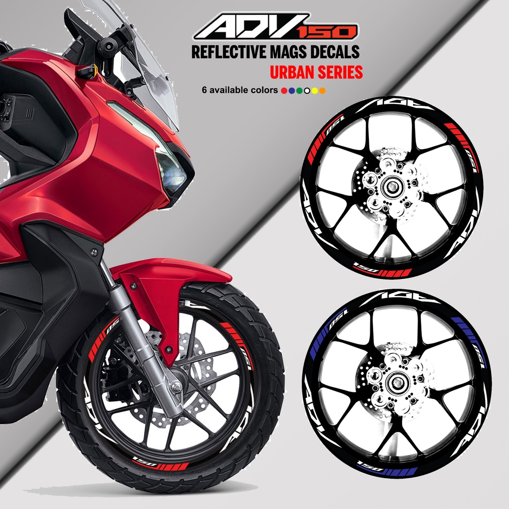 Honda ADV REFLECTIVE Mags Decals Rim Stickers Urban Series Complete 4 ...