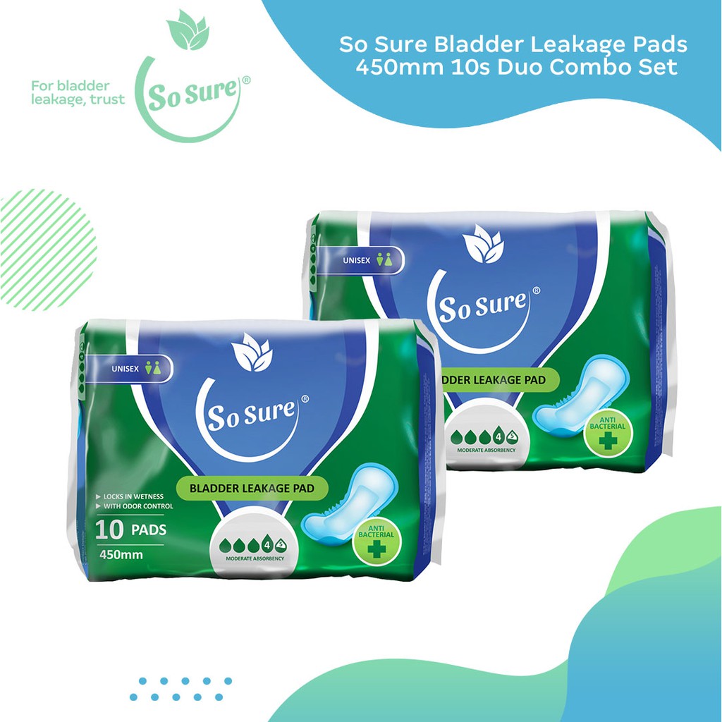 So Sure Bladder Leakage Pads 450mm 10s Duo Combo Set | Shopee Philippines