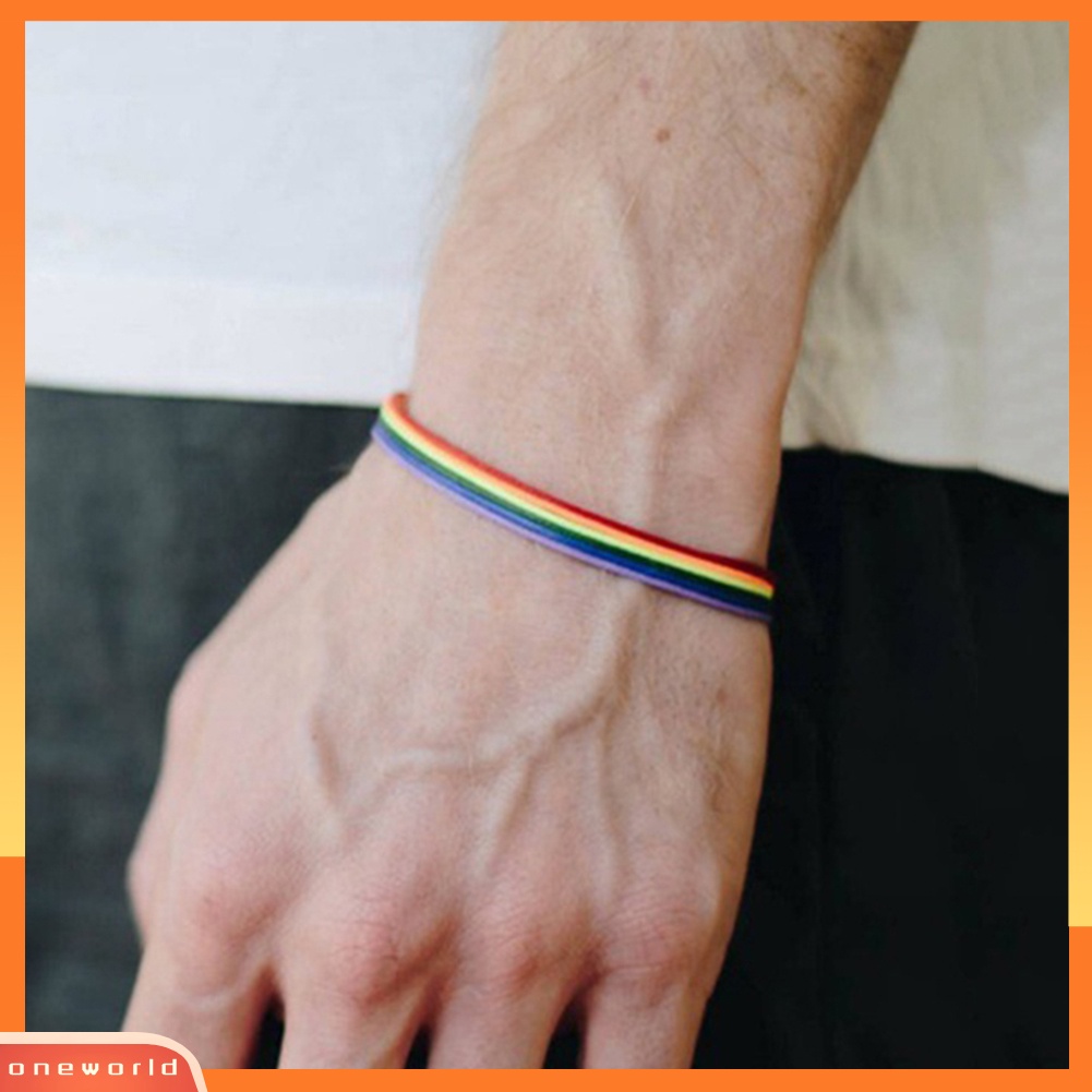 |ONEOR| Handmade Men Women Rainbow Cord Bracelet Gay Pride Bangle ...