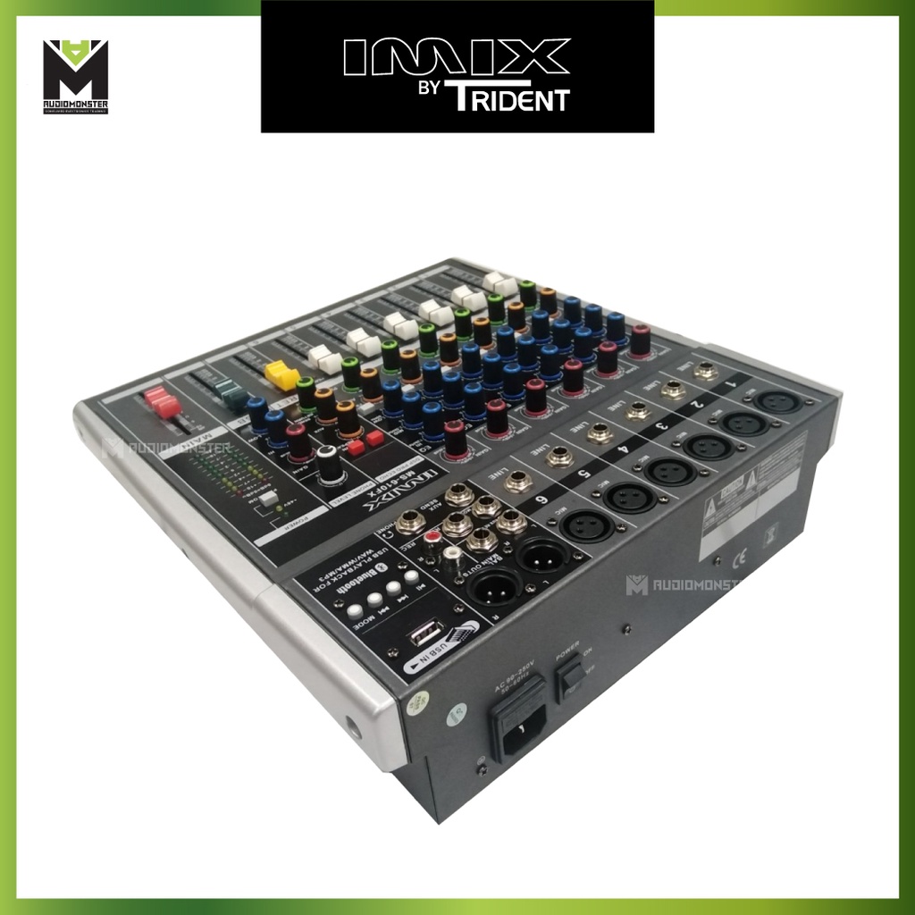 IMIX MS-610FX 6 Channel with USB Without EQ with LCD Dsiplay and USB Mixer Passive Mixer ...