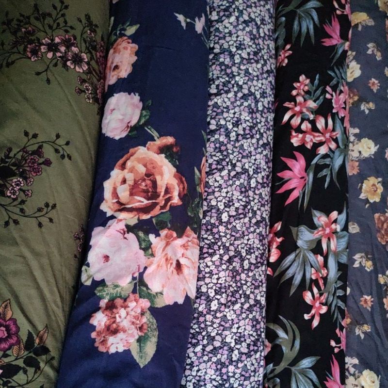 Floral Design Challis Fabric sold per yard | Shopee Philippines