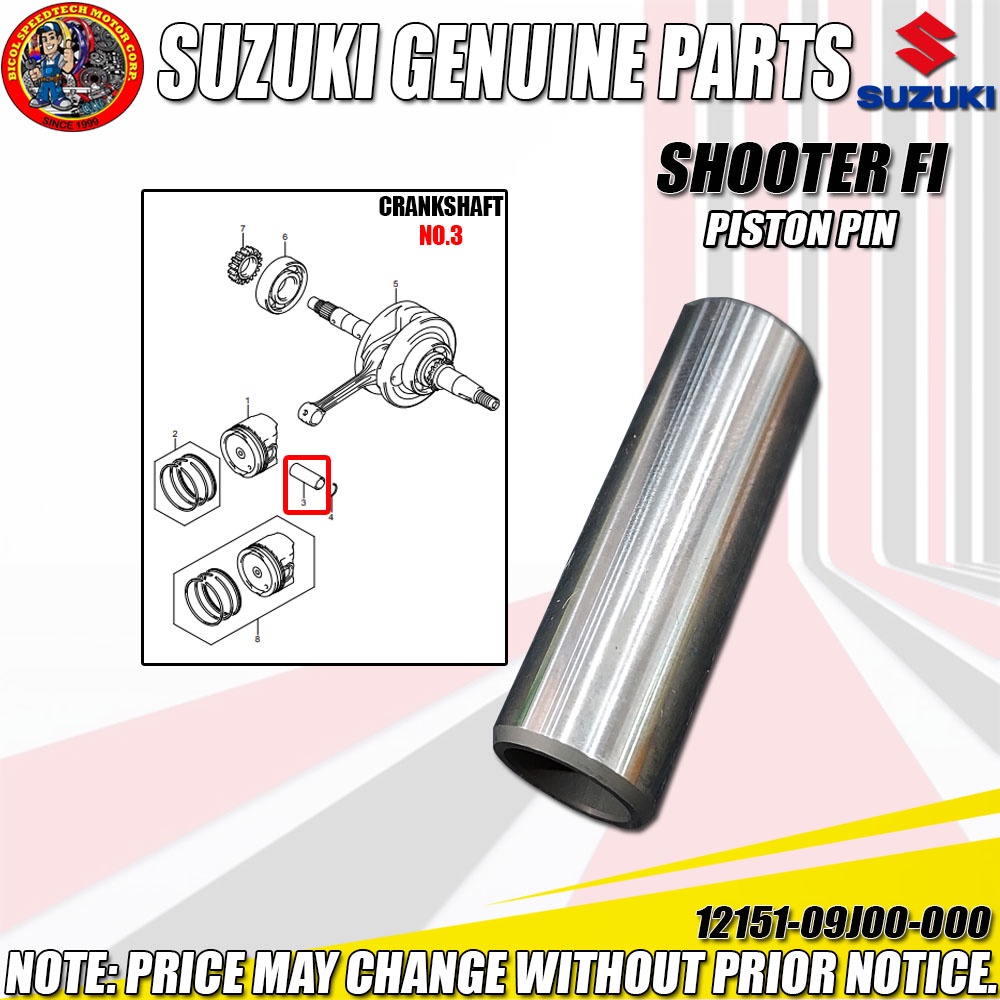 SHOOTER FI PISTON PIN (SGP) (Genuine 12151-09J00-000) | Shopee Philippines