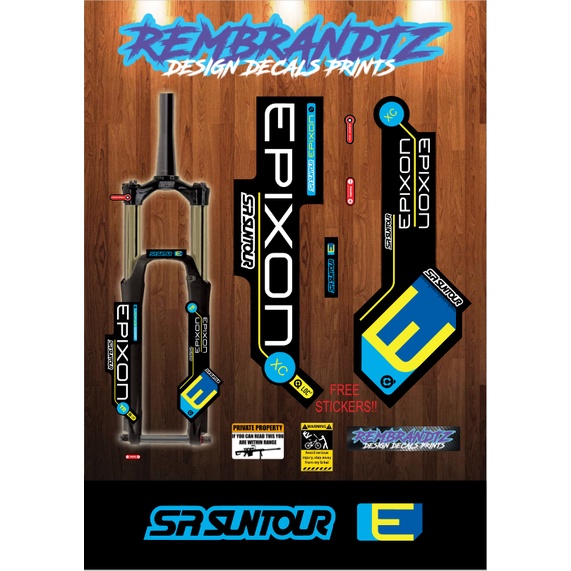 Bike fork decals set - Suntour Epixon TR Fork Decals set- glossy finish ...