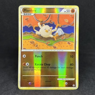 Pokemon TCG Mankey Reverse Holo Common 53/95 2010 Heart Gold Soul ...