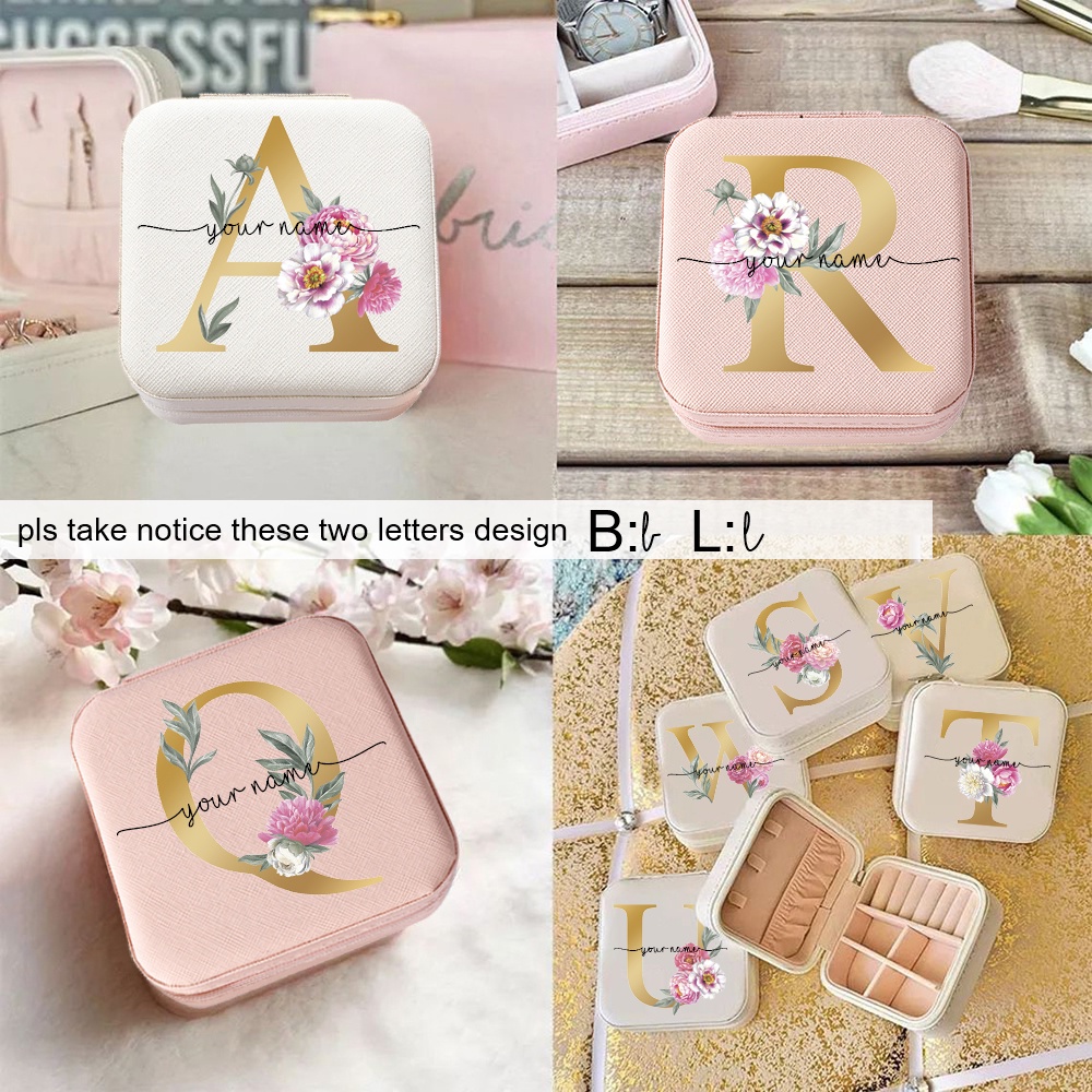 Custom Free Add Name Alphabet Letter Multifunction Mini Jewellery Box ...
