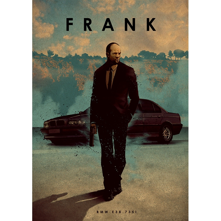 Various movie protagonist man and car movie poster kraft paper poster ...