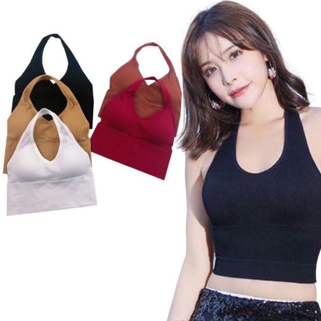 Fashion Women Halter Padded Push Up Stylish Bralette Sando Bra | Shopee ...