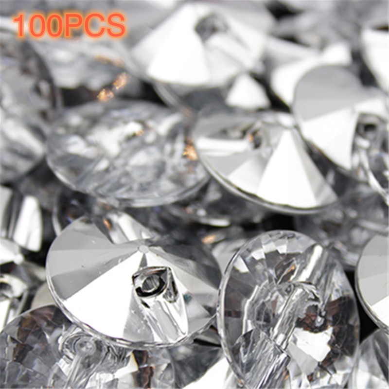 100pcs Acrylic Crystal Diamond Buttons Home Textile Sofa Clothing Diy ...