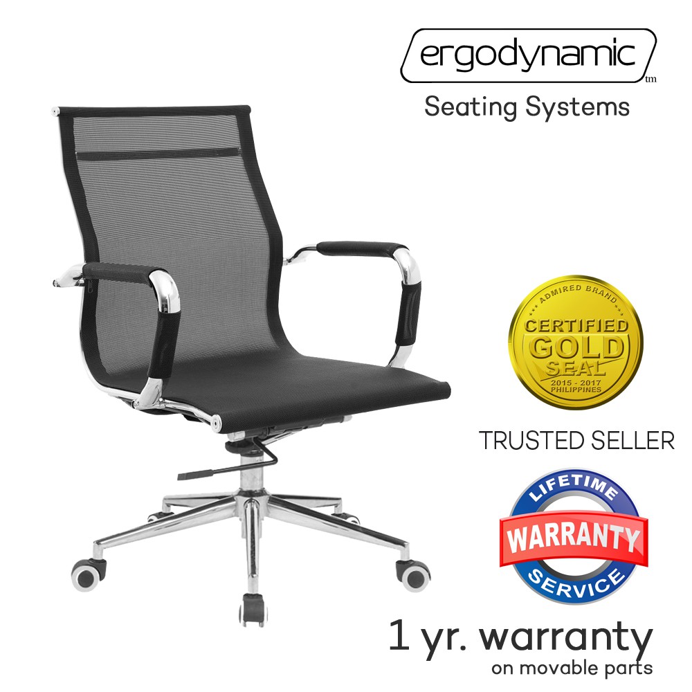 Ergodynamic EMC-135N Mid Back Mesh Office Chair Furniture (Black) Mid ...