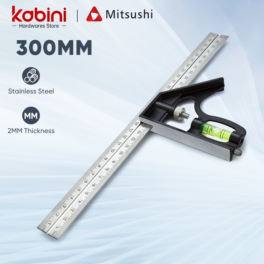 Mitsushi Squala Steel Ruler Adjustable Square Angle Ruler 45/90 Degree ...