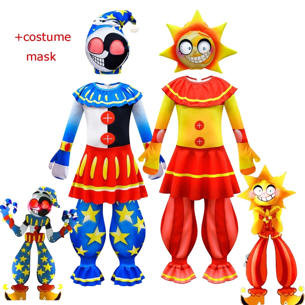 Kids Halloween Costumes Anime Sundrop moondrop FNAF Cosplay Clothing ...