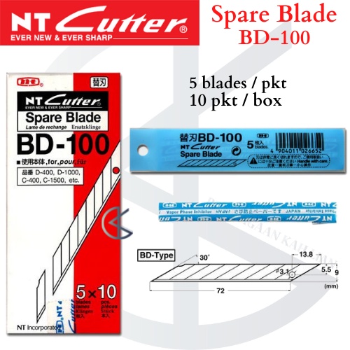 NT Cutter Spare Blade BD-100 / Spare Blade Cutter | Shopee Philippines