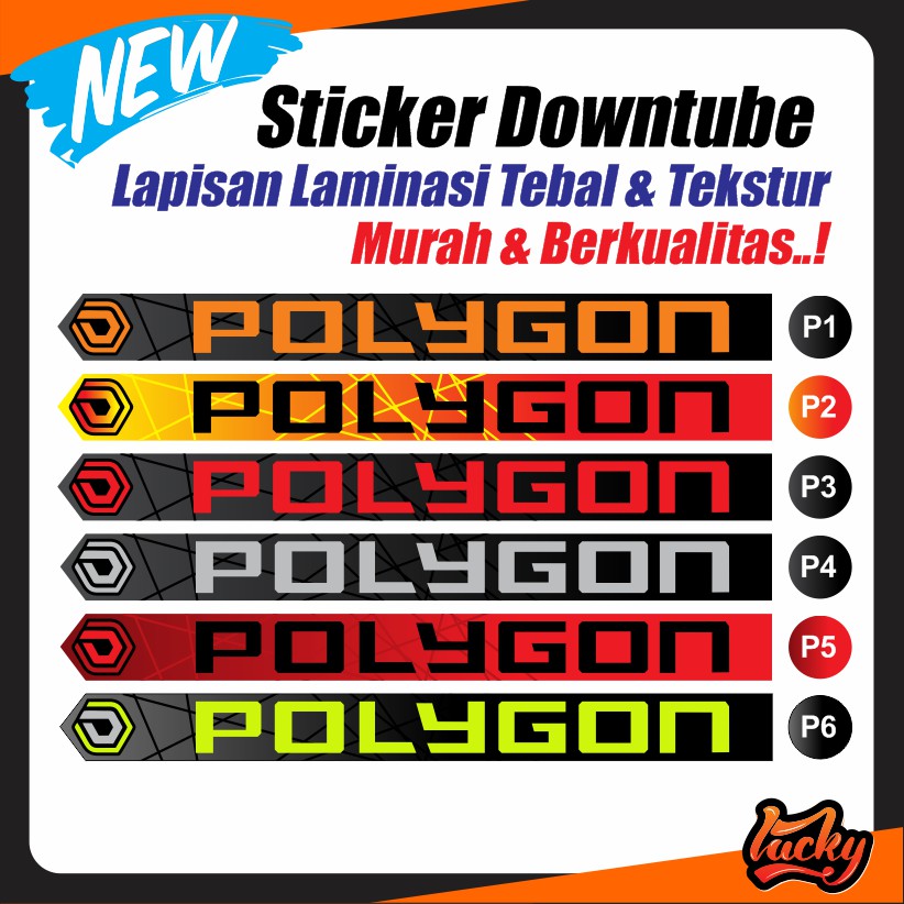 Polygon Downtube sticker Decal, bicycle sticker, laminated down tube ...
